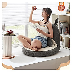 Lazy Sofa Bedroom Lazy Sofa Reclining Bed Back Chair Single Sofa Soft and Comfortable Single Cushion Balcony Single Sofa Sofa Chair (Color : Oak, Size : Large)