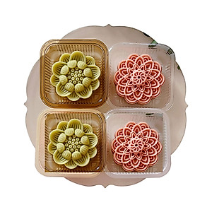 Moon Cake Mold Chinese Mid-Autumn Festival Cookie Stamp Set, Cute Flower Shape Pastry Moulds Mooncake Molds Mooncake Mould Baking Gadget