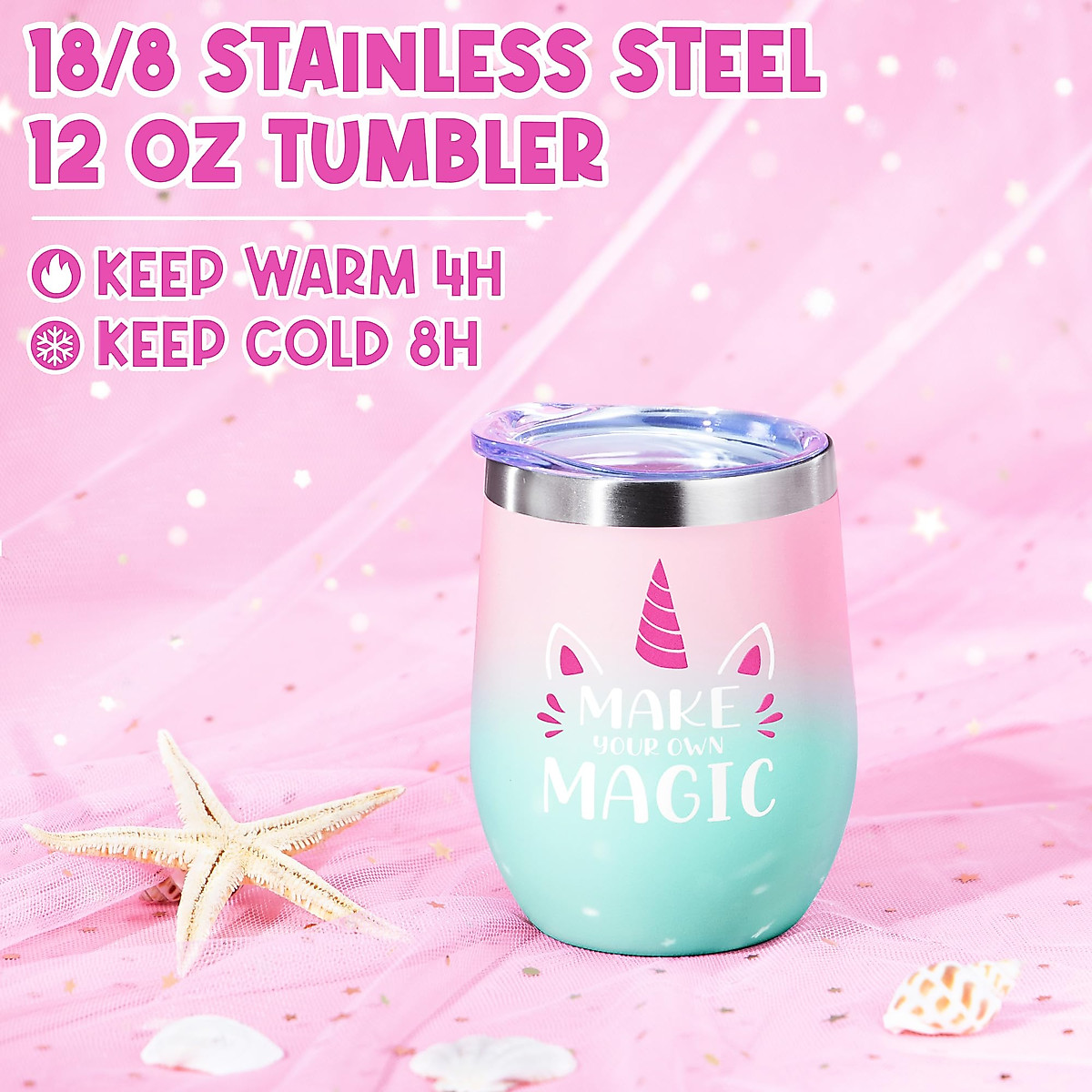 Trabuono Birthday Gift for Girls Age 6-8, Unicorn Toys for Girl Basket for 4 5 6 7 8 9 10 11 12 Year Old Kids Tween with Glow in The Dark Blanket Crossbody Bag Purse Cup Jewelry Box