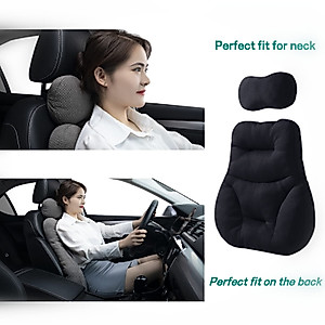 PYXAYS Lumbar Support Pillow for Office Chair Gaming Chair, car seat, Wheelchair, Office Chair Back Support Back Cushion Lumbar Pillow Provide lumpar Support Chair Back Support Black