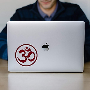 Angdest Yoga Om Aum (Burgundy) (Set of 2) Premium Waterproof Vinyl Decal Stickers for Laptop Phone Accessory Helmet Car Window Bumper Mug Tuber Cup Door Wall Decoration