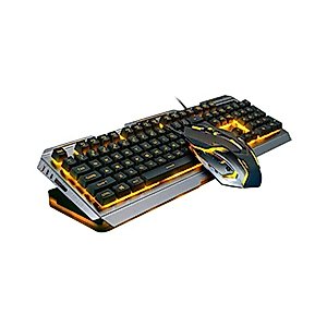 UKCOCO Backlit Keyboard Gaming Backlit Keyboard Wired Mechanical Keyboard Mechanical Mouse Mechanical Keyboards Cool LED Keyboard Gamer Mouse Set Gaming Keyboard Mechanical Feel Computer