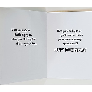 Greeting Card When You Wake Up Double Digit Glad You'll Know That's When You're Awesome Amazing Spectacular 10 - Happy 10th Birthday Ten Years Old