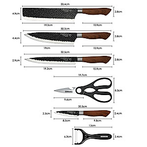 Kitchen Cutting Knives Set for Home, Sharp knives Set for the Kitchen Non-Stick Blades and Ergonomic Design Handles, Chef Knife Set with Gift Box Including Peeler and Shears