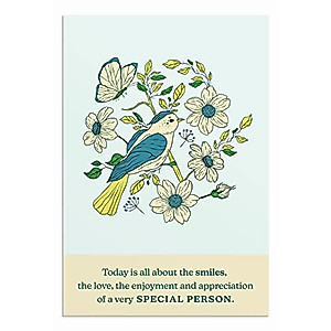 DaySpring - Birthday Birds - 4 Botanical Bird Designs Assortment with Scripture - 12 Happy Birthday Boxed Cards & Envelopes (U0056)