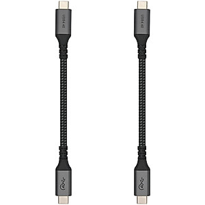 Vebner 6-Inch Extra Short USB4 Cable - 40Gbps Supports 100W (20V, 5A) Charging - Compatible with Thunderbolt 3 and USB-C (2-Pack)