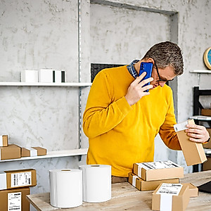 MFLABEL® 4 Rolls of 450 Direct Thermal Shipping Labels 4x6 for Zebra 2844 Zp-450 Zp-500 Zp-505