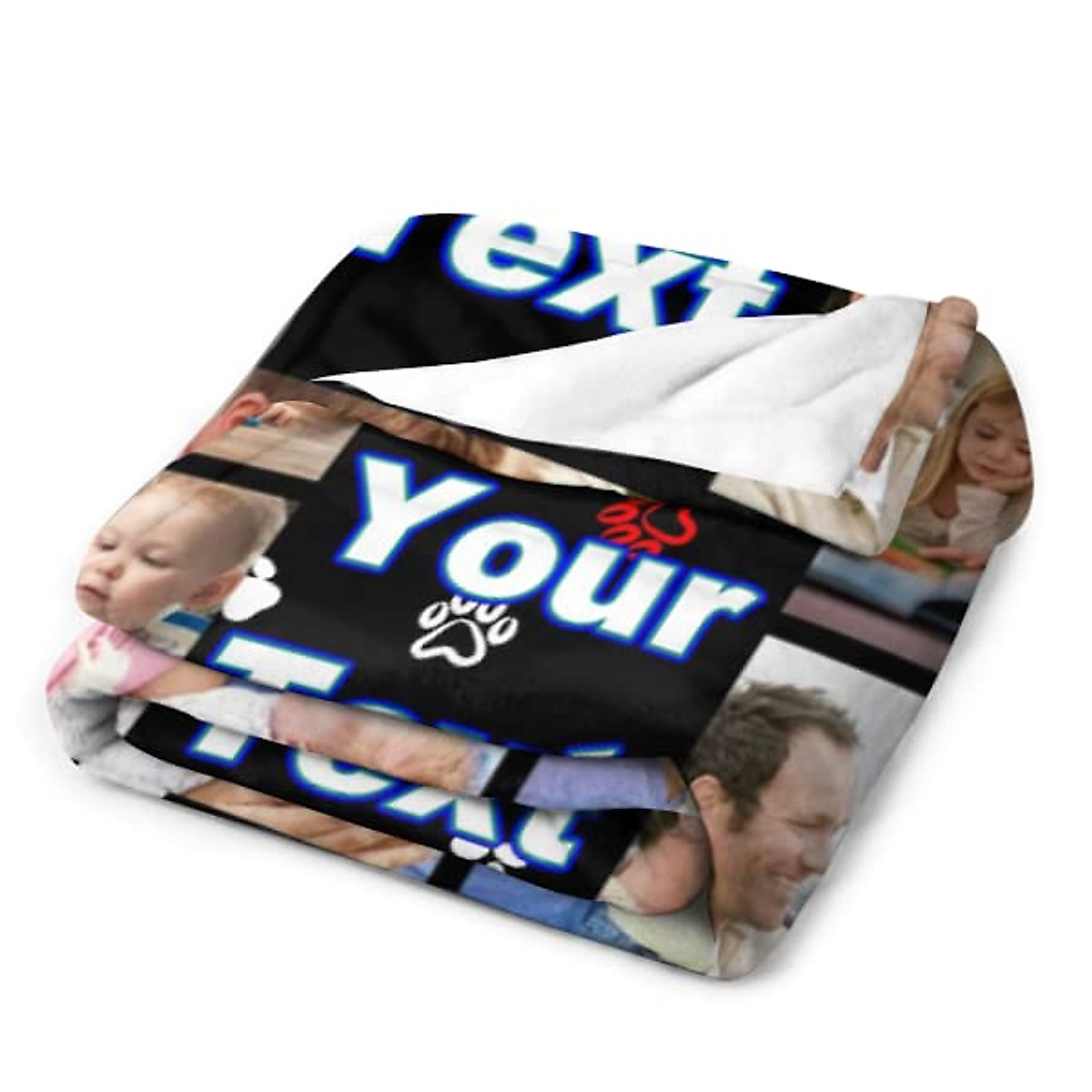 Custom Blankets with Photos, Custom Pet Photo Blankets, Bed Throw Blanket, Collage Picture Throw, from Kid or Adults Photos, for Family Friend Gift (10 Photos)