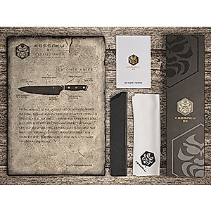 KESSAKU Chef Knife - 8 inch - Dynasty Series - Razor Sharp Kitchen Knife - Forged ThyssenKrupp German High Carbon Stainless Steel - G10 Garolite Handle with Blade Guard