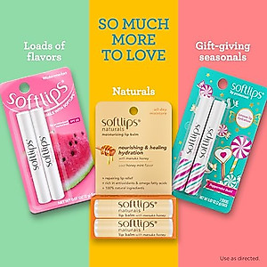 Softlips Daily Lip Moisturizer For Very Dry Lips, Vanilla Flavored Lip Balm, SPF 20, Hydrates, Soothes & Prevents Dry, Chapped Lips, Smooth Glide Formula, Dermatologist Tested, Pack of 2 Chap Sticks