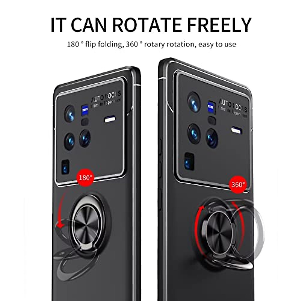 YukeTop Cover for Oppo Reno2 F Case, Soft TPU, Drop-Resistant, Rear Ring Holder, Cover Protection for Oppo Reno2 F.(Black)