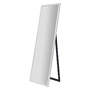 OBIOZZ Bedroom Floor Standing Mirror Framed Floor Free Standing Easel Full Length Mirror 16″ X 57″ W, Quality Material Full-Length Mirror