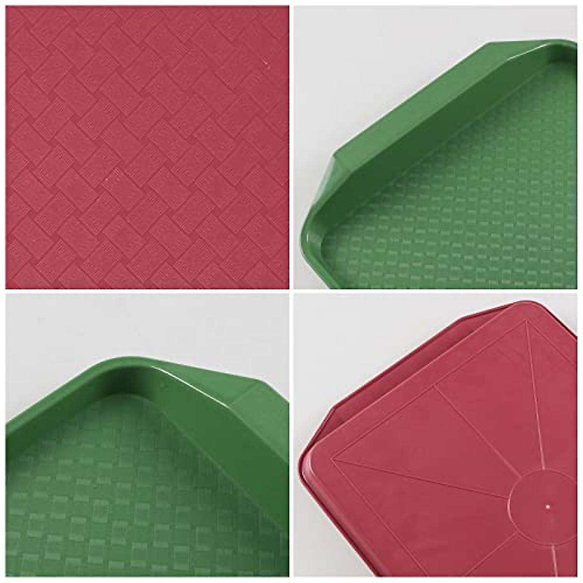 Leendines Plastic Food Serving Trays, 6 Packs Cafeteria Trays