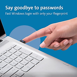 Kensington VeriMark Gen1 USB-A Fingerprint Key Reader - Windows Hello, Anti-Spoofing (K67977WW)