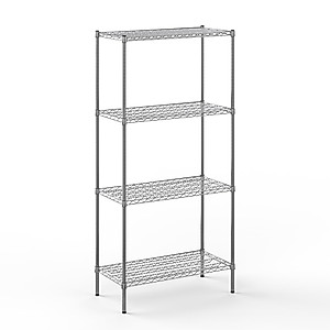 Regal Altair 18" Deep x 36" Wide x 74" High 4 Tier Chrome Wire Shelving Kit | NSF Commercial Storage Rack Unit