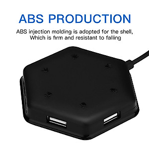 MefeCoorel USB Hub 6-Port USB 2.0 Hub USB Extension Cable Blue LEDs Extra USB Ports for Devices Such as PS4 Mac PC Laptop Computer Desktop