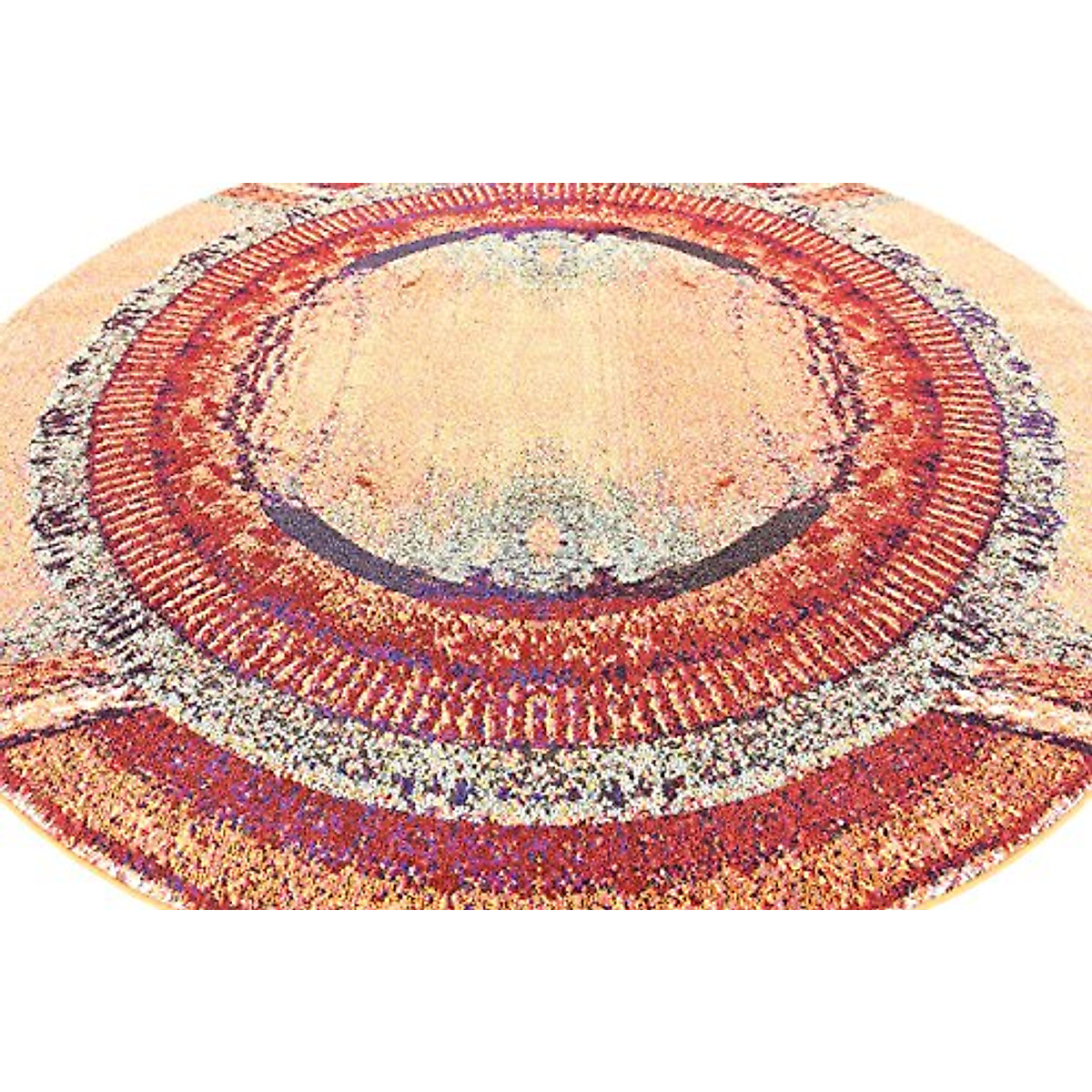 Unique Loom Estrella Collection Rustic, Distressed, Modern, Abstract Area Rug, 8 ft, Orange/Black