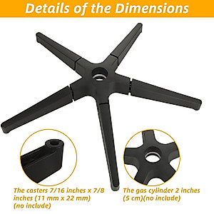 YAYODS Office Chair Base Replacement Heavy Duty 28'' Desk Chair Base Replacement Parts 2200 lbs, Universal Gas Cylinder and Caster Sockets, Black