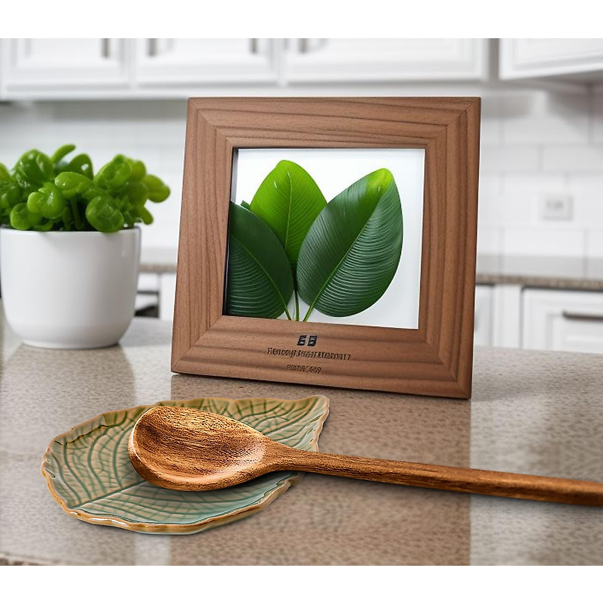 Leaf Spoon Rest For Stove Top Ceramic Spoon Holder For Kitchen Countertop Green Cooking Spoon Rest Cute Kitchen Spoon Rest Green Leaf Kitchen Decor And Accessories