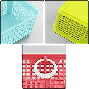 Tstorage Colorful Small Plastic Storage Baskets, Desktop storage basket, 6 Packs