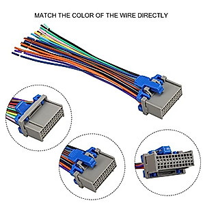 Radio Wiring Harness Male and Female Connector Adapter Plug Compatible with GM Chevy Silverado GMC Buick Vehicles 2003-2007 Stereo Wire Cable Plug Kit