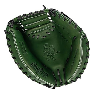 Rawlings | Heart of The Hide Baseball Catcher's Mitt | Right Hand Throw | 34" - 1 Pc. Solid Web | Military Green