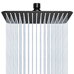 SR SUN RISE 12 Inch Rain Shower Head 304 Stailess Steel Matte Black High Pressure Rainfall Showerhead Water Saving