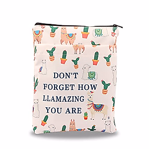 Llama Lovers Book Sleeve Llama Book Cover Alpaca Book Sack Llama Animals Lovers Book Pouch Don’t Forget How Llamazing You are Book Protector Llama Waterproof Book Sack (LlamaBS)