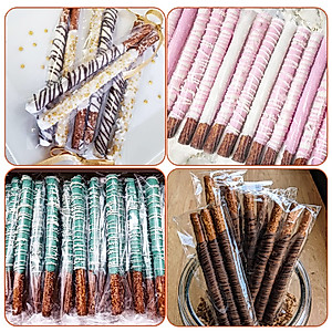 Cellophane Treat Bags, 2x8 inch Pretzel Rod Bags, 200 Pcs Clear Cellophane Bags for Favors, Self Adhesive Sealing Plastic Gift Bags, Pretzels Individual Bags, Party Cello Bags for Pretzel Stick Candy