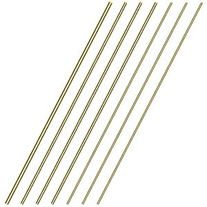 Sutemribor Brass Solid Round Rod Lathe Bar Stock, Diameter 1/8 Inch+3/16 Inch+1/4 Inch, Length 14 Inches, Total 7 PCS