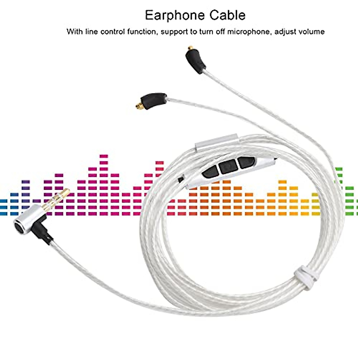 Vbestlife Game Headphone Cable,Plug and Play Earphone Cable,3.5 mm Audio Cable with High Transparent PVC Shell,Volume Adjustment,Microphone,fit for Xelento, for Alo Andromeda Earphones