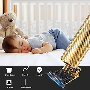 Professional Hair Clippers for Men, Cordless Zero Gapped T-blade Barber Trimmers Electric Hair Trimmer Close Cutting Kit for Mens Baldheaded Detail Beard Ornate Shaver Barbershop