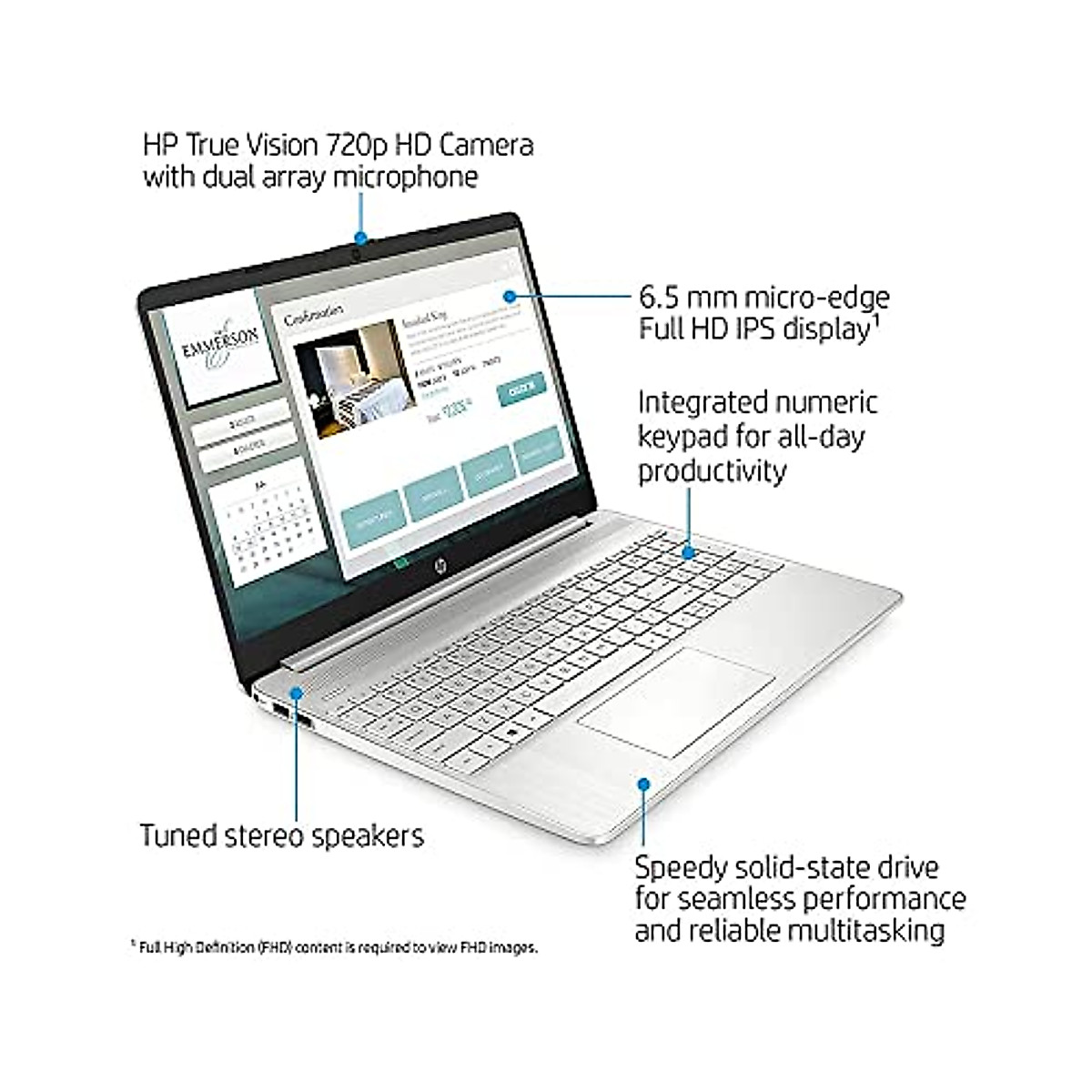 2021 HP 15.6" FHD Laptop Computer, AMD Athlon Silver 3050U Processor, 32GB DDR4 RAM, 1TB SSD, AMD Radeon Graphics, HD Webcam, HDMI, 1-Year Microsoft 365, Windows 10S, Silver, 32GB SnowBell USB Card