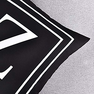 Yastouay Pillow Covers English Alphabet D Throw Pillow Cover Black Throw Pillow Case Modern Cushion Cover for Sofa Bedroom Chair Couch Car (Black, 18 x 18 Inch)