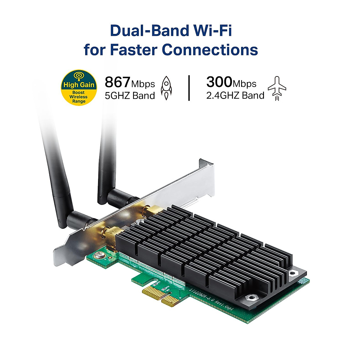 TP-Link AC1200 PCIe WiFi Card(Archer T4E)- 2.4G/5G Dual Band Wireless PCI Express Adapter, Low Profile, Long Range Beamforming, Heat Sink Technology, Supports Windows 11/10/8.1/8/7/XP