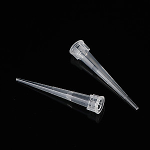 Eowpower 1000 Pieces Clear White 10 ul Laboratory Lab Plastic Liquid Pipette Pipettor Tips