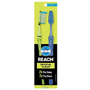 Reach Crystal Clean Soft Value Pack Adult Toothbrushes, 2 Count