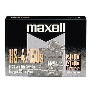Maxell HS-4/150S 20/40GB DAT 4MM 150M Data Cartridge, 1 Pack