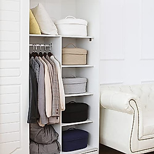 Sea Team Oval Cotton Rope Storage Basket with Lid, Lidded Woven Storage Bin, Nursery Storage Container, Diaper Caddy, Baby Shower Basket, Box, Organizer, 15 x 11 x 6.5 Inches (Medium, Navy Blue)