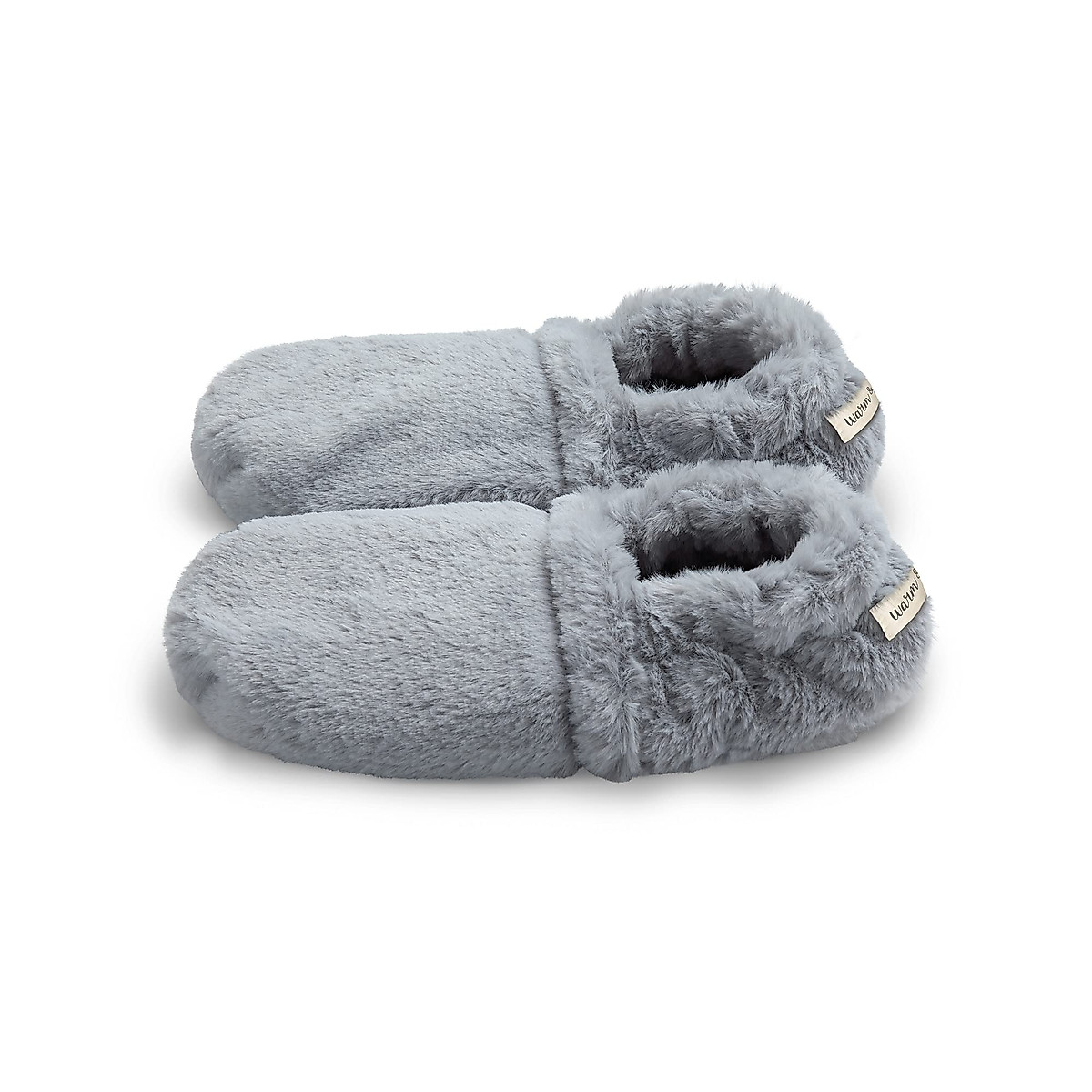 DEMDACO Relaxing Warming Cozy Grey Large/X-Large Polyester Fiber Slippers