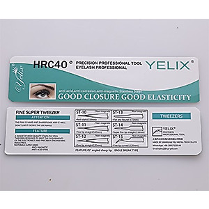 Yelix Cosmetic Stainless Steel Tweezers for Eyelash Extension Precision Makeup Tools for Eyelash Grafting Set 5B-SA