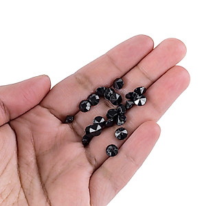 2000 Black Diamond Table Confetti Wedding Bridal Shower Party Decorations 1 Carat 6.5mm Black