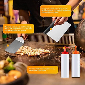 Griddle Accessories Kit, 42PCS Flat Top Grill Accessories Set for Blackstone and Camp Chef, BBQ Spatula Set with Enlarged Spatulas, Scraper, Tongs for Outdoor Barbecue & Cooking