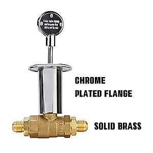 Roastove 1/2-Inch Straight Quarter-Turn Shut-Off Valve Kit, for Natural Gas Fire Pits with Flange and 3 Inches Key, Chromed