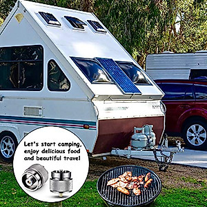 Hotop 2 Pieces Camping Stove Adapter 1 Lb Propane Small Tank Input EN417 Lindal Valve Output Outdoor Cylinder LPG Canister Adapter (Silvery)