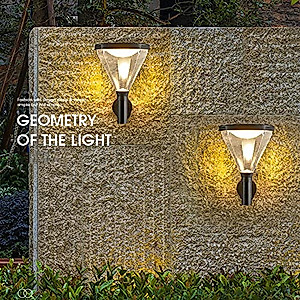 Wall Light, Wall Sconces, Outdoor Exterior Wall is Modern and Simple Wall Lantern Solar Energy-Saving LED Without Wiring Wall Sconce IP65 Waterproof Light Control Patio Light PC Lampshade Exterior Lig