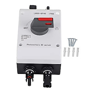 PV Solar Disconnect Switch, 1200V 32A PV DC Isolator Switch, IP66 Waterproof, for Solar Power System RV Boats, On Off Grid Solar Systems (Basic Type)