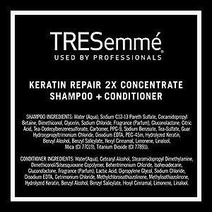 TRESemmé Ultra Keratin Repair Concentrate Shampoo And Conditioner For Damaged Hair Visible Repair in 30 Seconds, Fast-Lather And Fast-Detangle Technology, 2X More Washes Combo Pack, Black