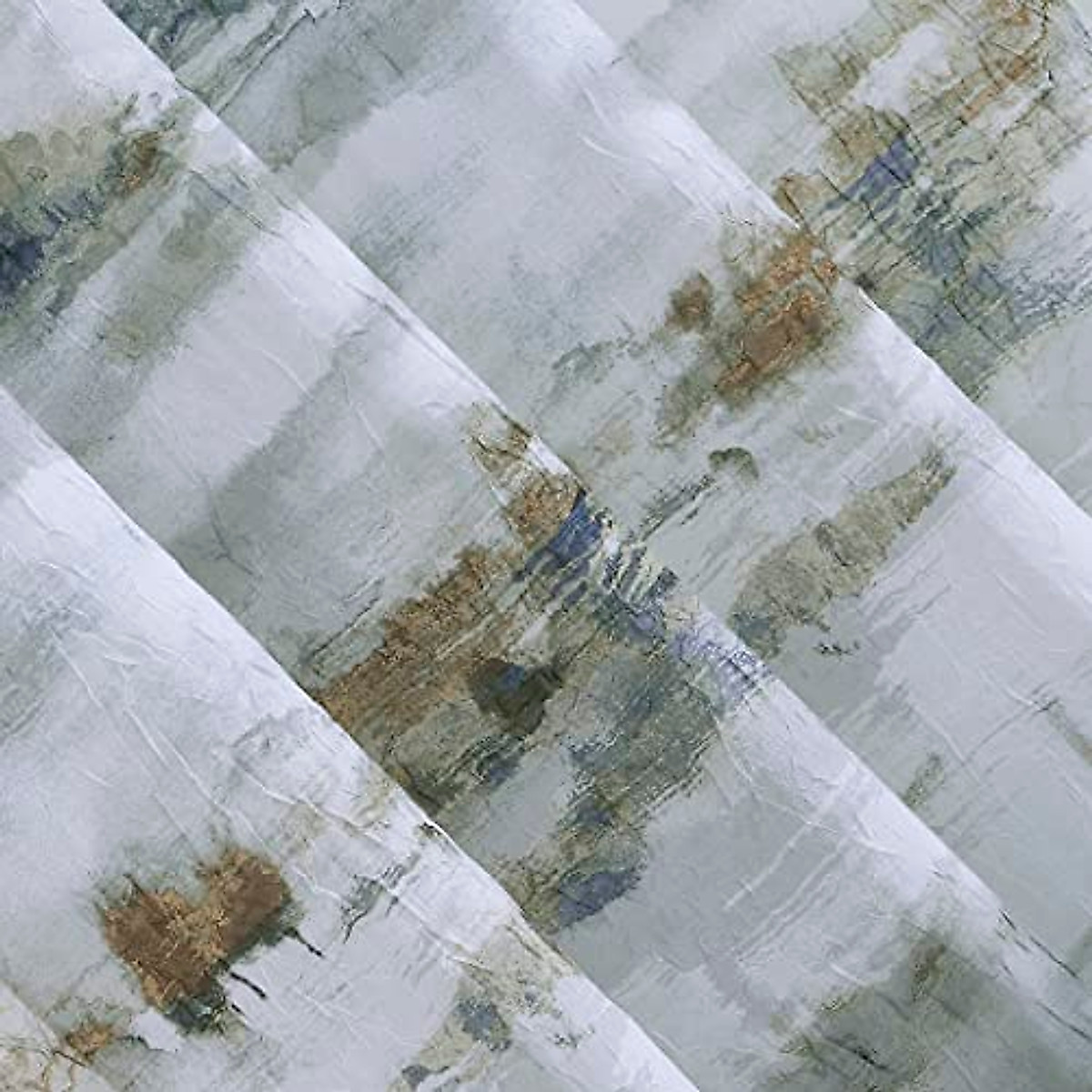 No. 918 Picasso Crushed Sheer Voile Rod Pocket Curtain Panel, 51" x 63", Grey