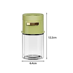 MagiDeal Measuring Seasoning Bottle, Salts Pepper Shaker, Glass Metering Spice Salts Paprika Pepper Cumin Powder Sugar Dispenser, Green